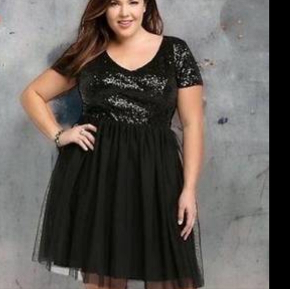 torrid | Dresses | Torrid Black Sequin Dress Womens Plus Size 8 Party ...